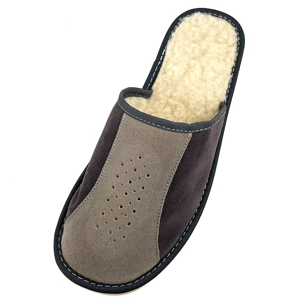 Slapi Barbati Model 'Manhood Soft' Culoare Gri Material Piele Intoarsa ...