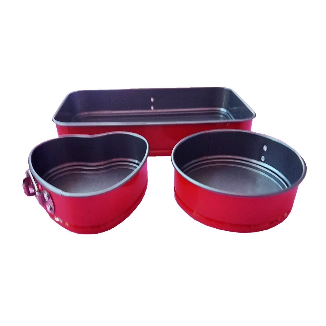 Set 3 Tavi mini pentru prajituri, Dreptunghiular, rotund, inima,156COF ...