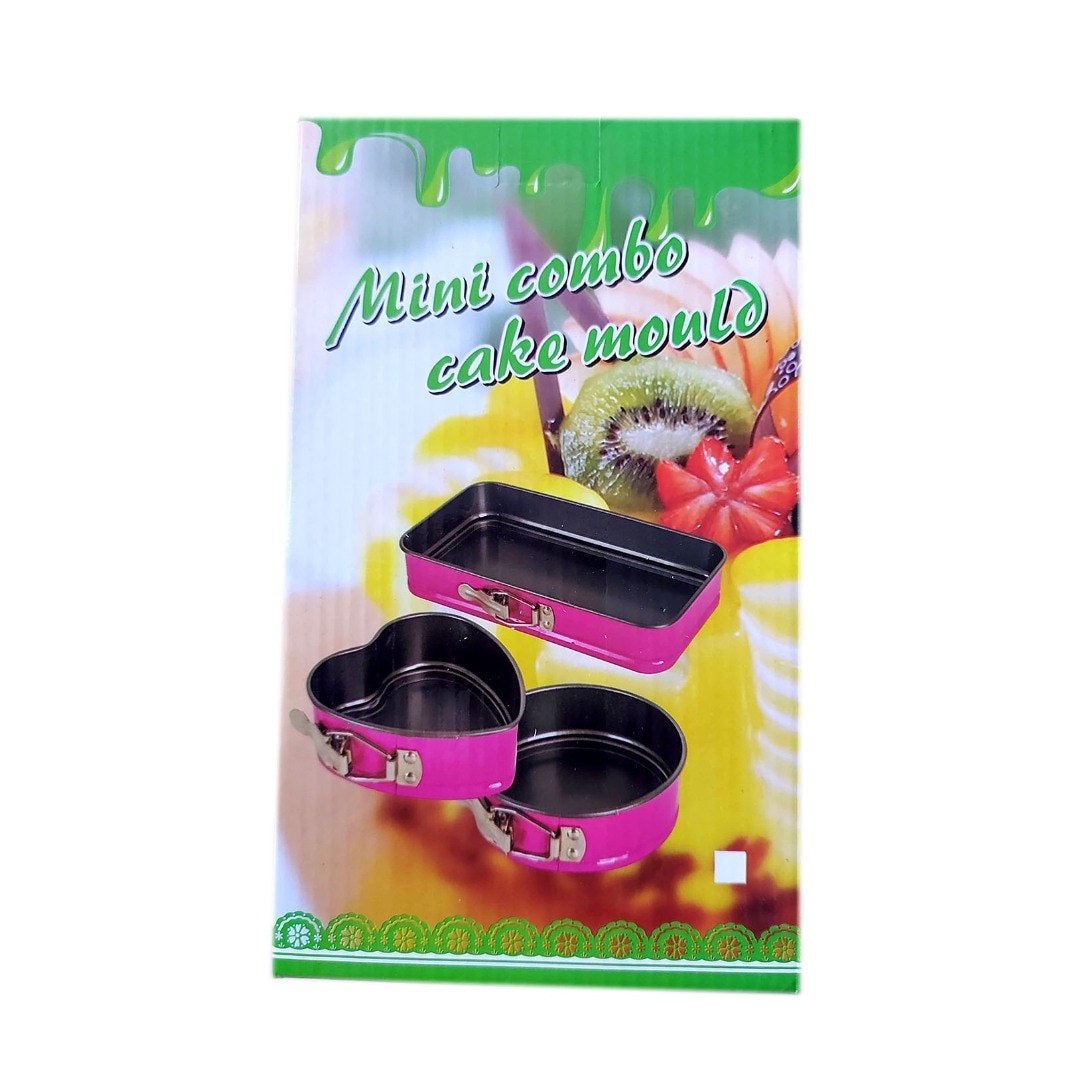 Set 3 Tavi mini pentru prajituri, Dreptunghiular, rotund, inima,156COF ...