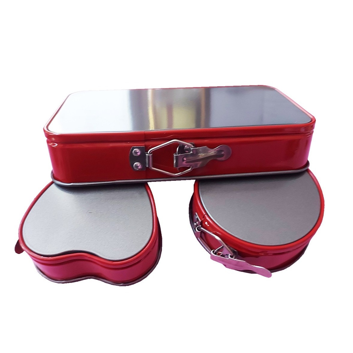 Set 3 Tavi mini pentru prajituri, Dreptunghiular, rotund, inima,156COF ...