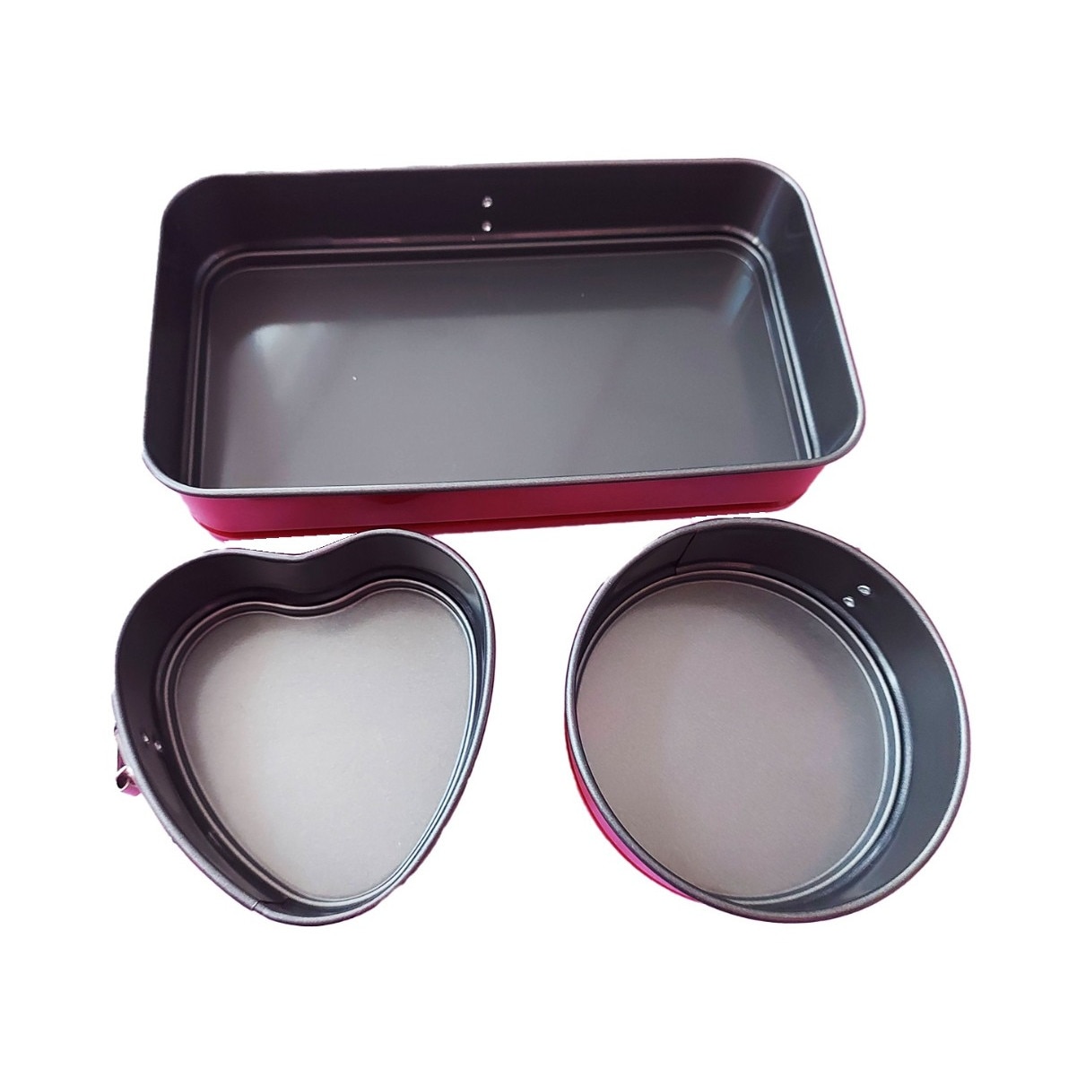 Set 3 Tavi mini pentru prajituri, Dreptunghiular, rotund, inima,156COF ...