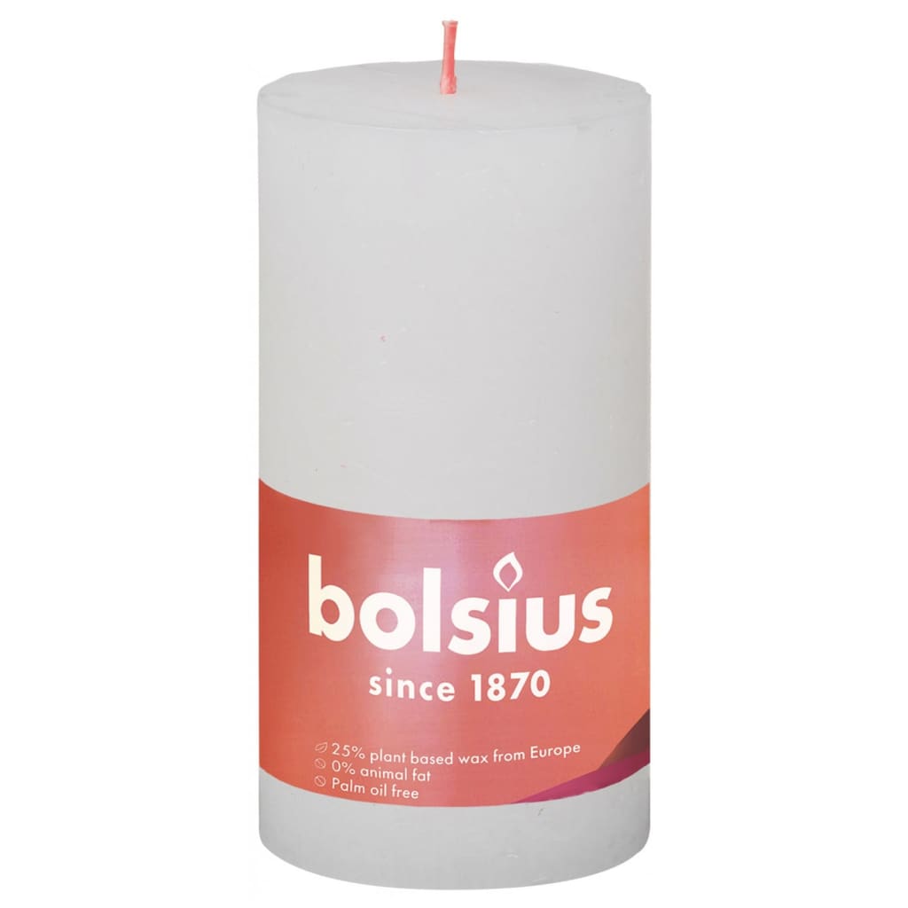 Set de 4 lumanari rustice tip bloc Bolsius, Parafina, 4.8 x 13 cm, Alb ...