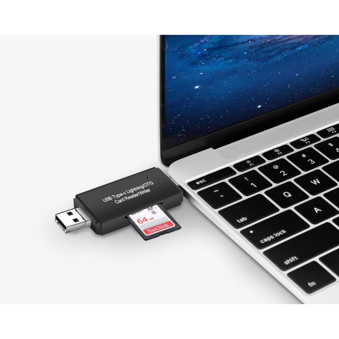 Cititor card YC300, FAC, USB/Type-C/Lightning, SD 2.0, MicroSD 2.0 ...