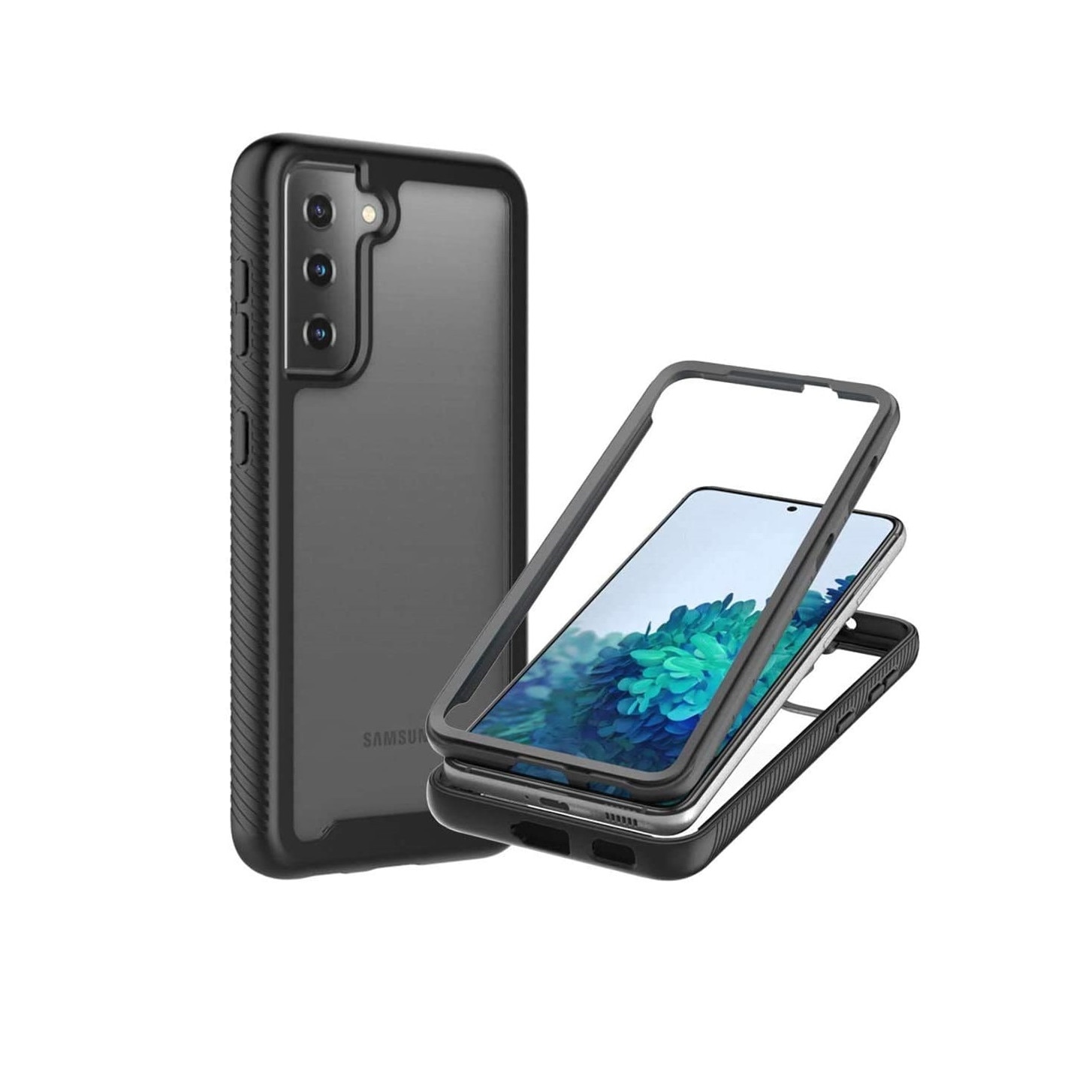 Съвместим калъф за Samsung Galaxy S21 Plus, вграден протектор за екран ...