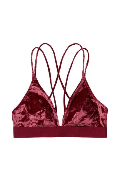 Сутиен Victoria's Secret, Velvet Triangle Bralette, Червен, M INTL ...