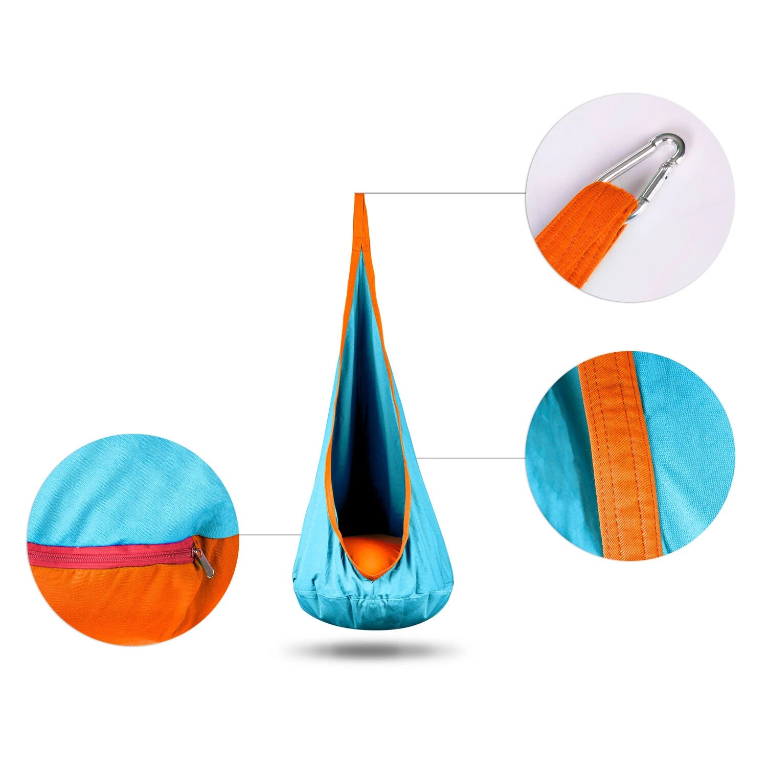 Hamac copii DacEnergy©, tip cocon, material rezistent, perna inclusa ...