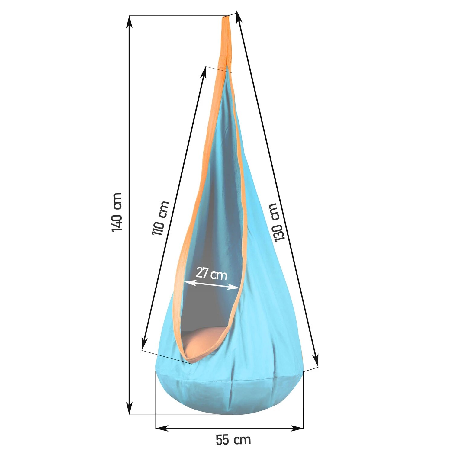 Hamac copii DacEnergy©, tip cocon, material rezistent, perna inclusa ...