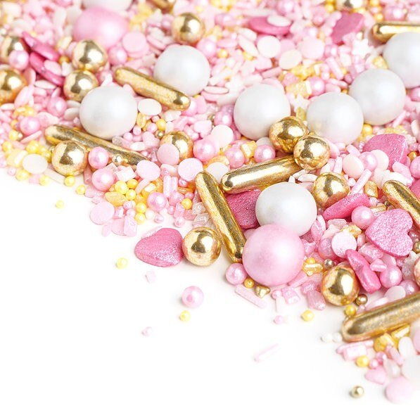 Bomboane decorative, Zahar, 90 g, Roz/Auriu - eMAG.ro