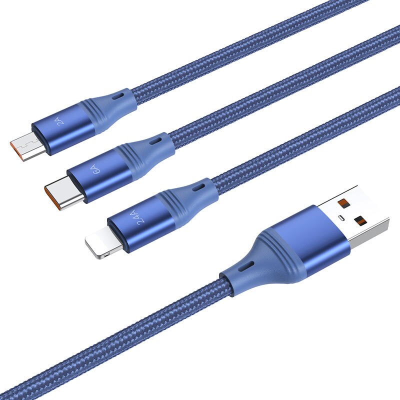 Cablu Incarcare USB la tip Lightning / USB Type-C / MicroUSB HOCO U104 ...