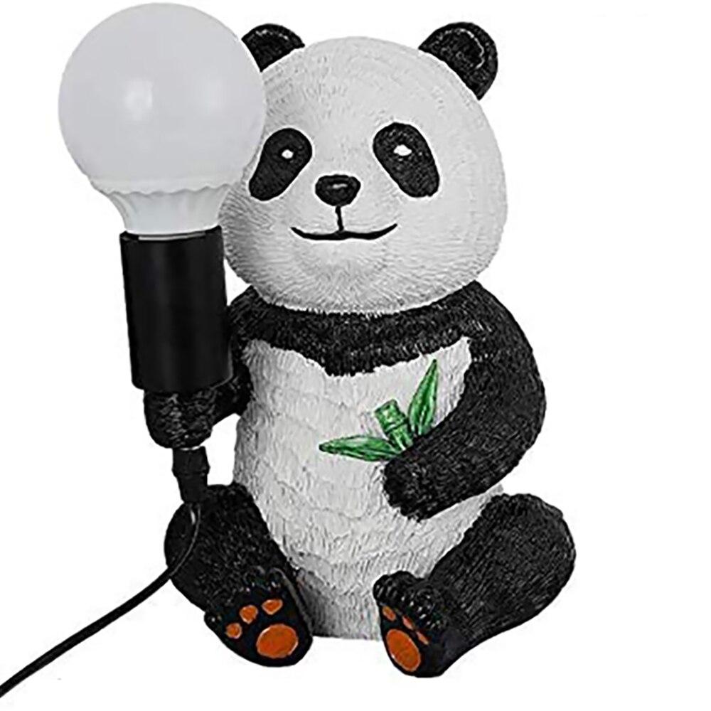 Lampa de masa din rasina Goeco, Model Panda, LED, Alb/Negru - eMAG.ro