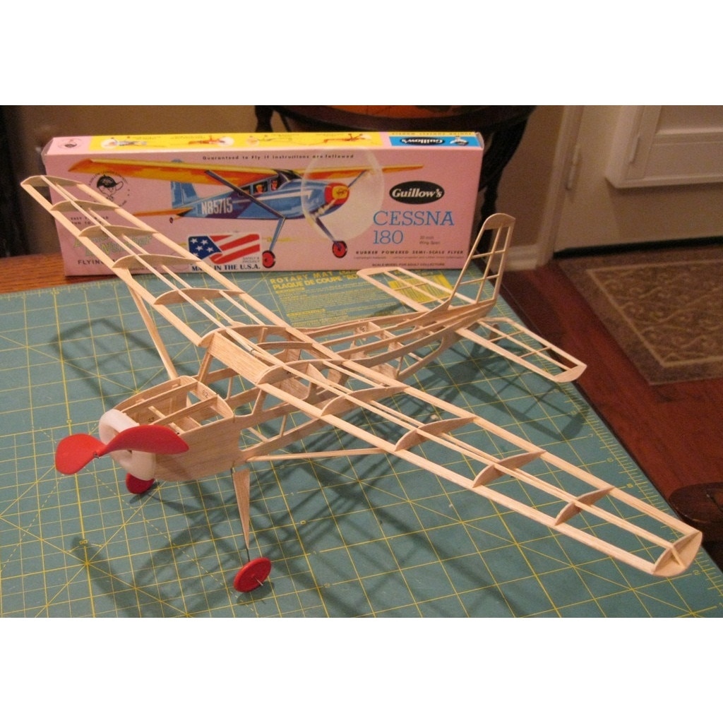 Aeromodel avion Guillows CESSNA 180 Kit de Construit, 508 mm - eMAG.ro