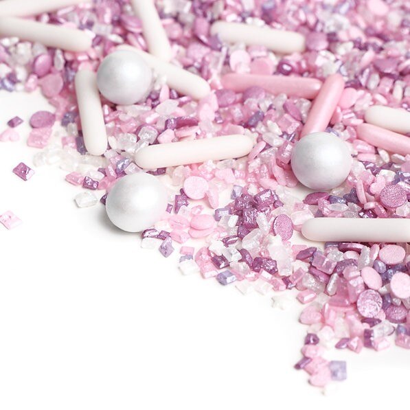 Bomboane decorative tort, Zahar, Roz, 90 g - eMAG.ro