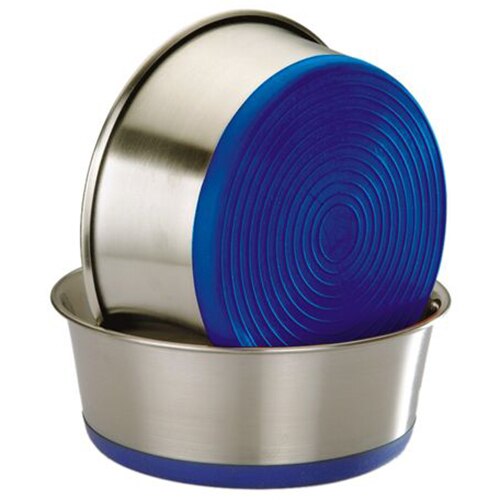 Castron 4Dog inox, baza albastra, 0.9L, 17cm - eMAG.ro