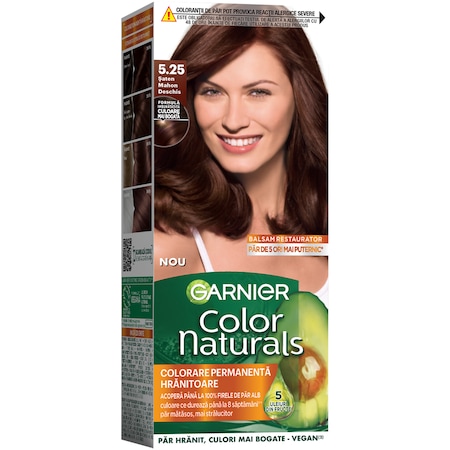 Vopsea de par permanenta cu amoniac Garnier Color Naturals, 5.25 Saten ...