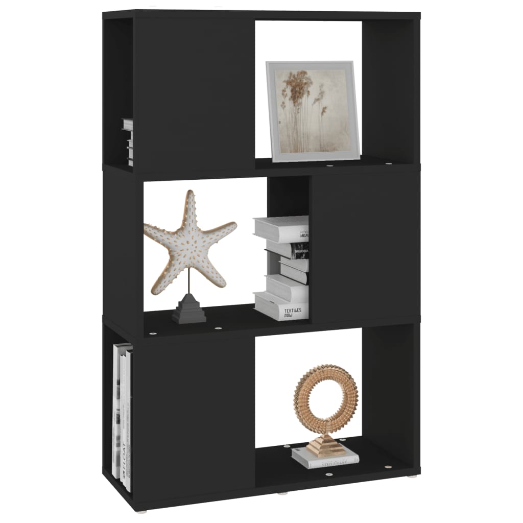 Biblioteca/Separator camera, negru, 60x24x94 cm, PAL - eMAG.ro