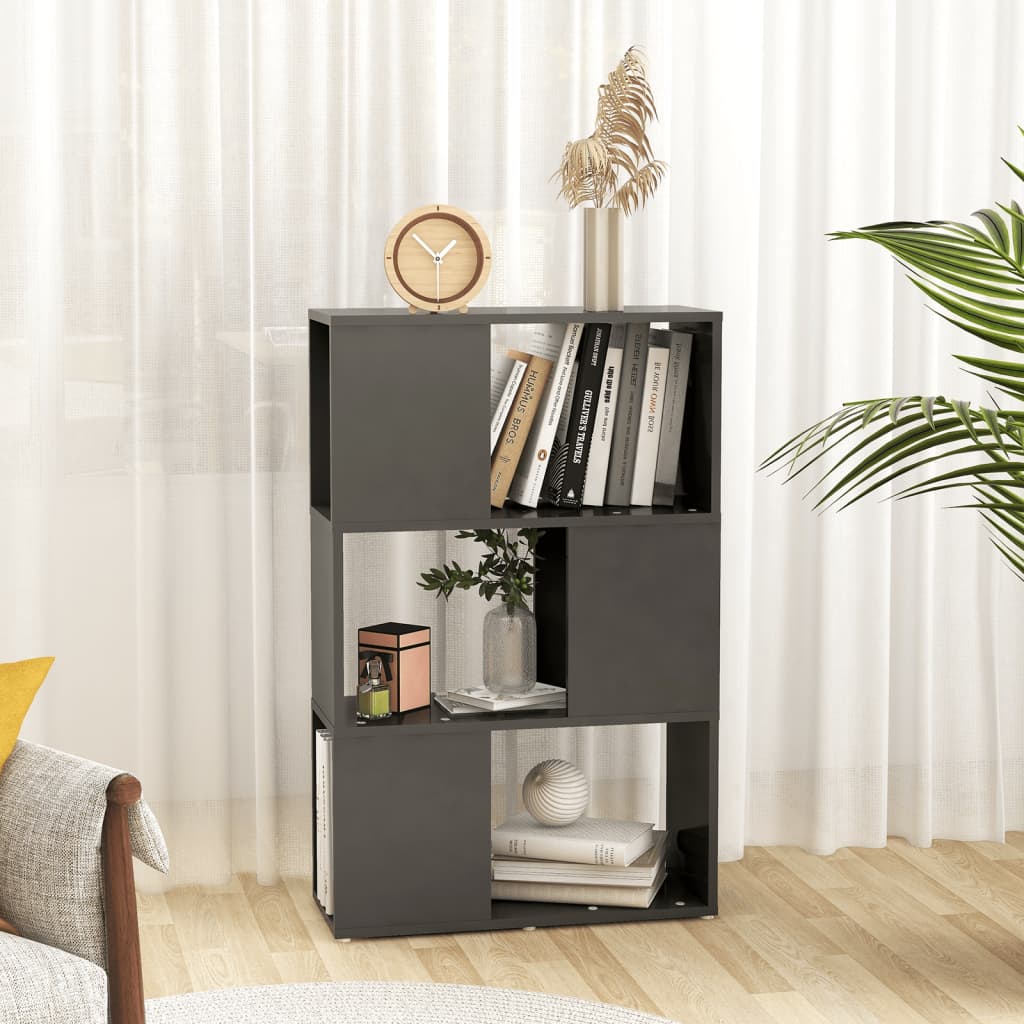 Biblioteca/Separator camera, gri, 60x24x94 cm, PAL - eMAG.ro