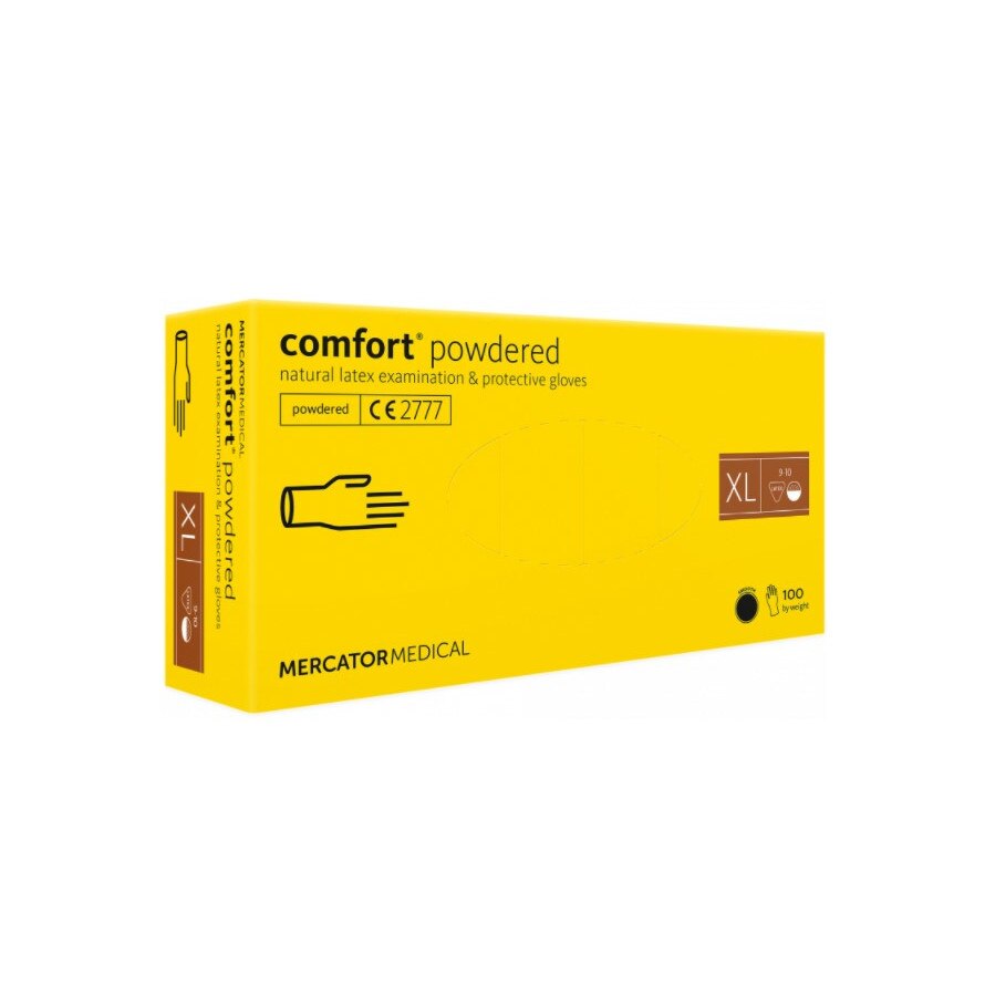 Manusi medicale de examinare, din latex MERCATOR comfort powdered ...