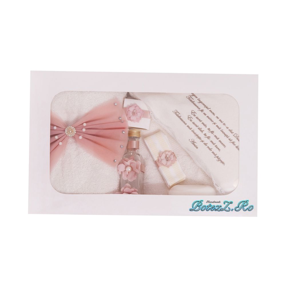 Trusou botez complet Funda, Roz, 7 piese - eMAG.ro