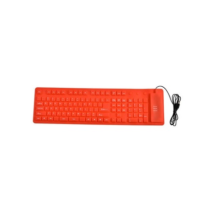 Tastatura flexibila din silicon, cablu USB, 110 taste, Rosu, TCL ...