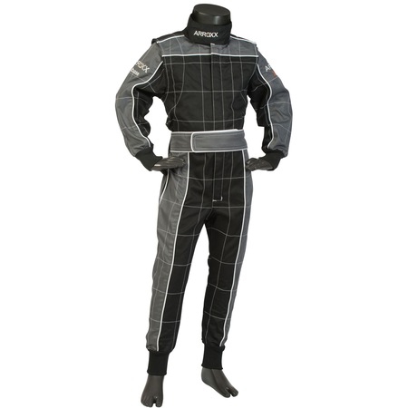 Combinezon Arroxx, Pilot Kart X-Base Junior, Bumbac, negru-gri, marime ...