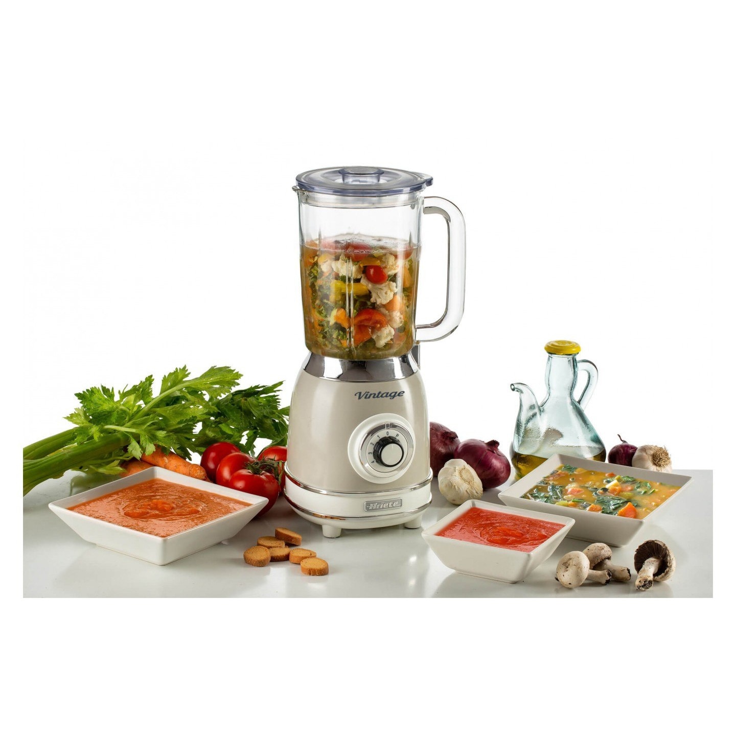 Blender Ariete Vintage 583/03, Inox, 1000W, 1,5L, 4 viteze, Crem - eMAG.ro