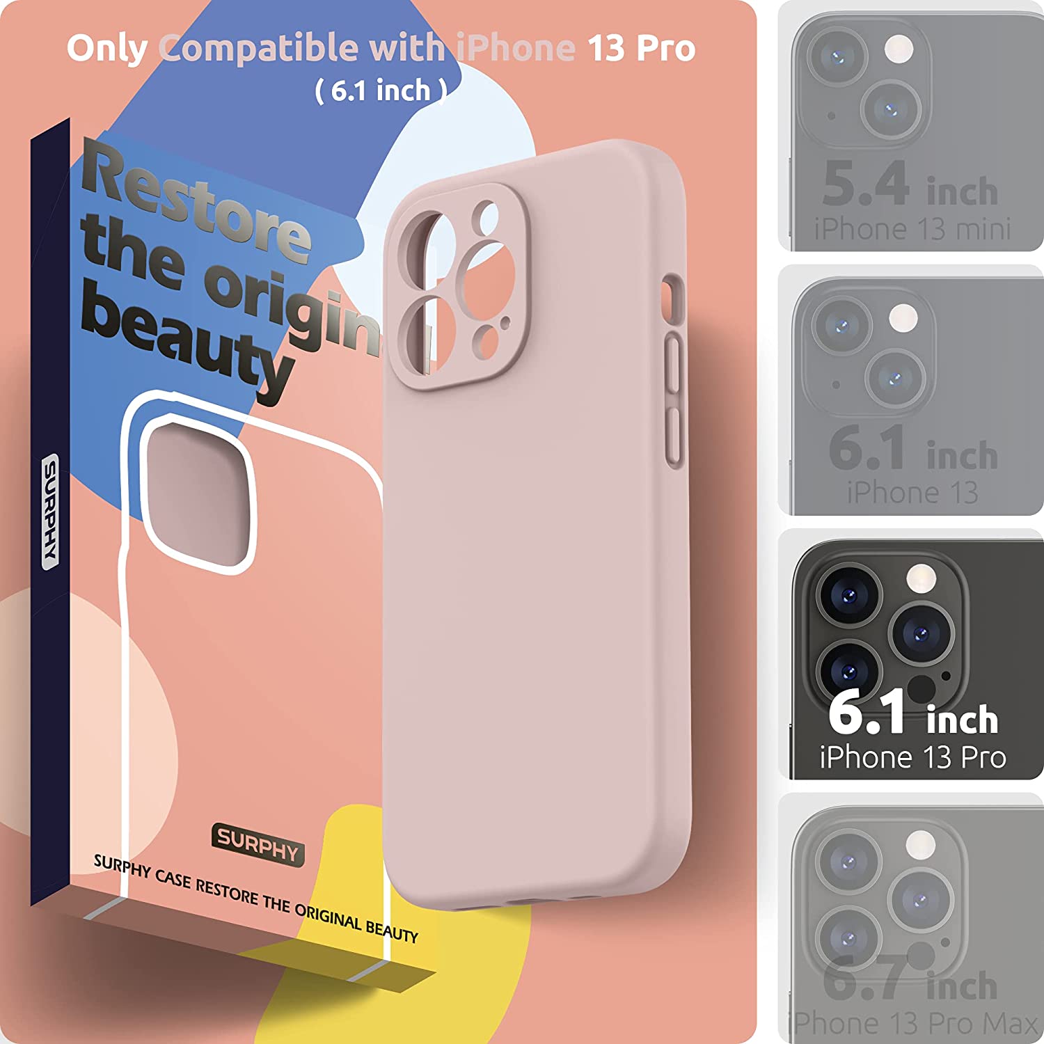 Husa telefon, Silicon, Compatibil cu iPhone 13 Pro, Roz - eMAG.ro