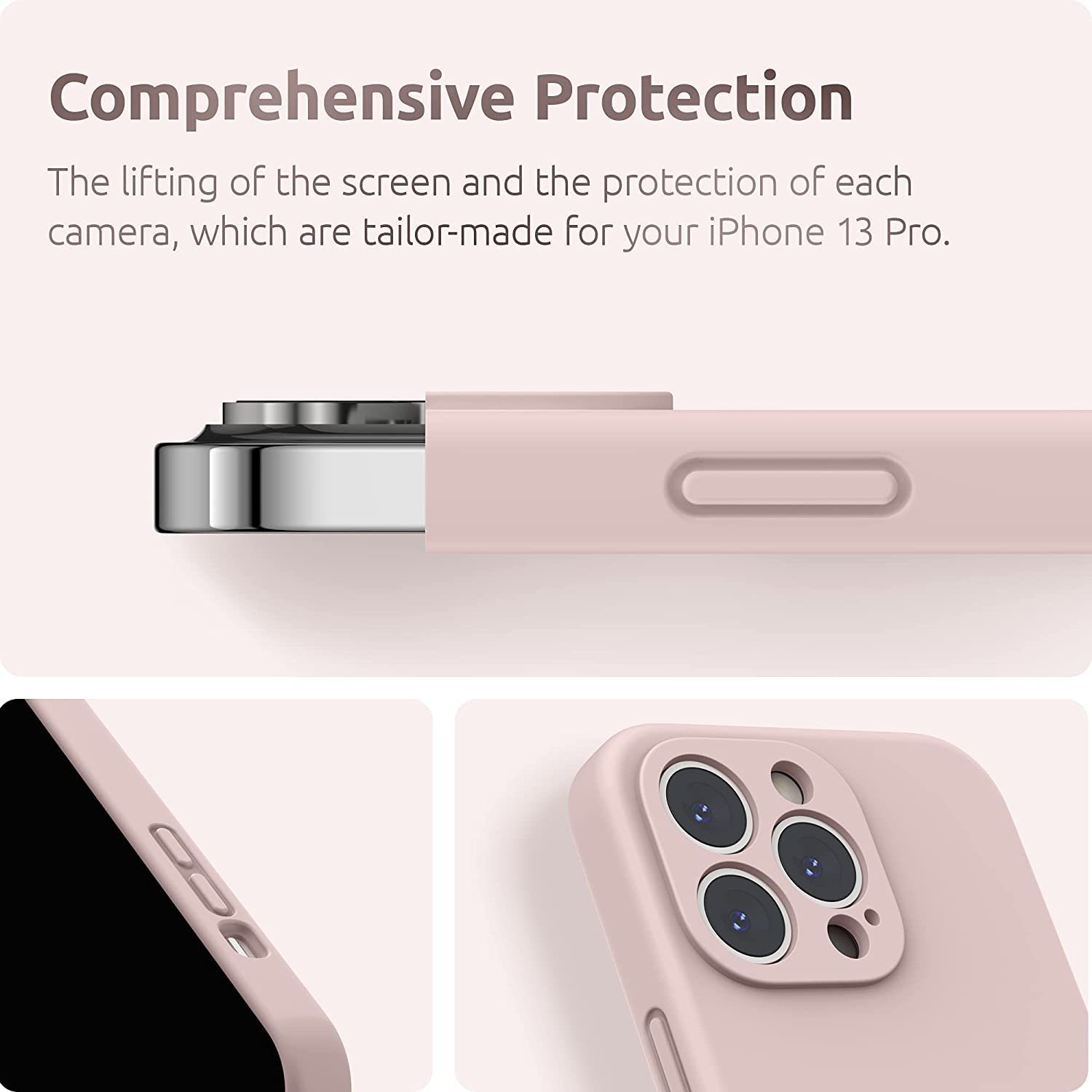 Husa telefon, Silicon, Compatibil cu iPhone 13 Pro, Roz - eMAG.ro