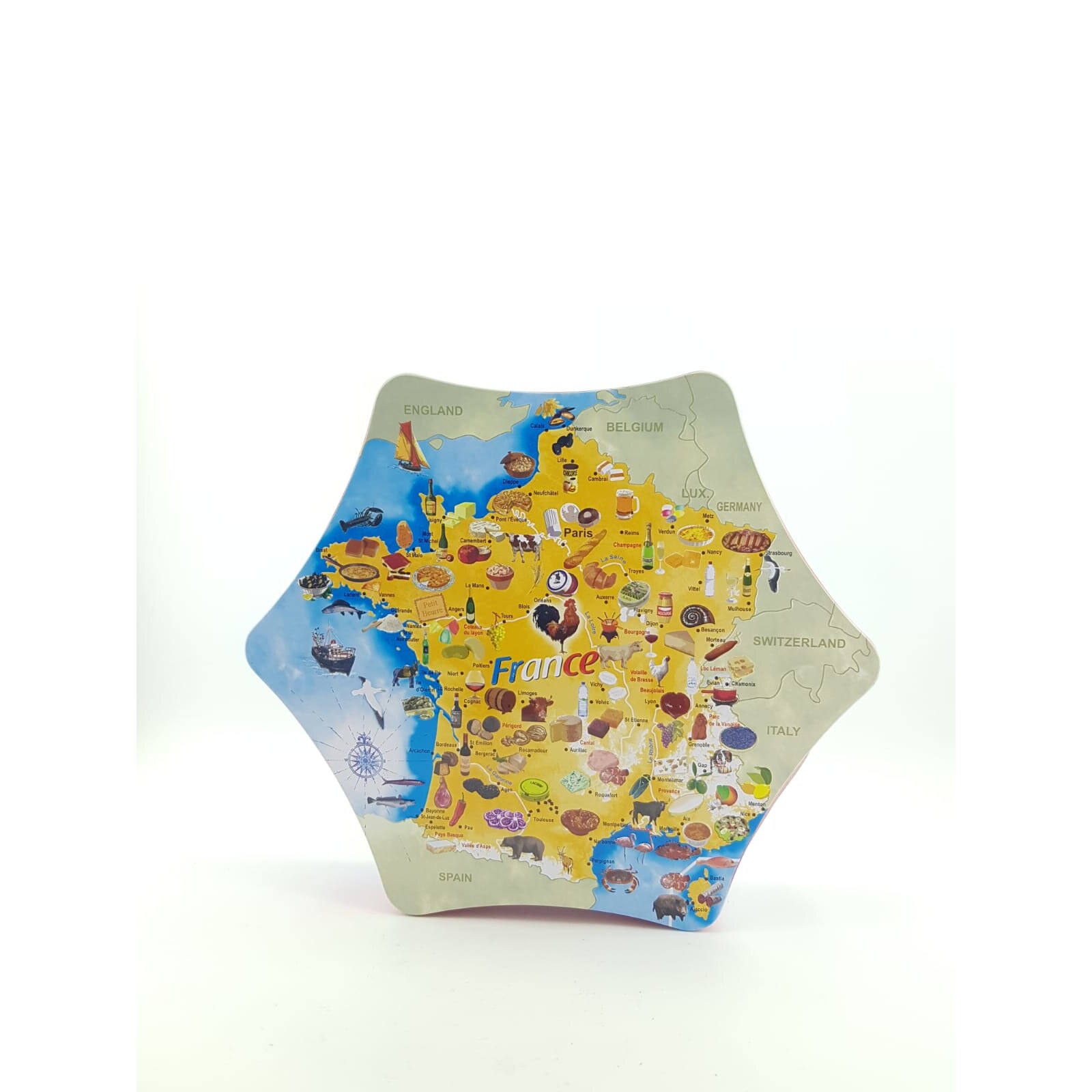 Cutie biscuiti cu unt in forma de harta a Frantei, 270g - eMAG.ro