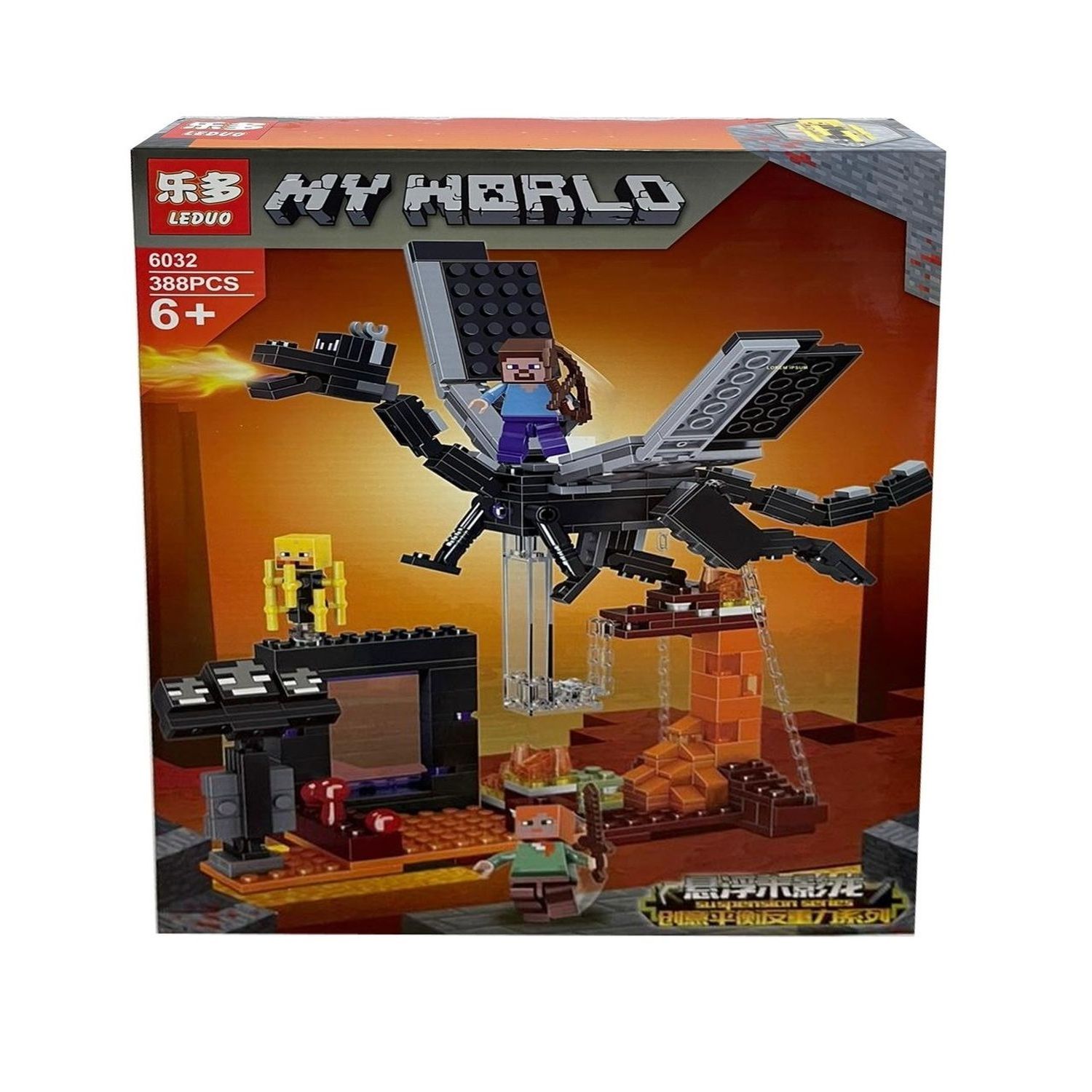 Set de constructie Leduo, MyWorld of Minecraft, Black Dragon mobil, 388 ...