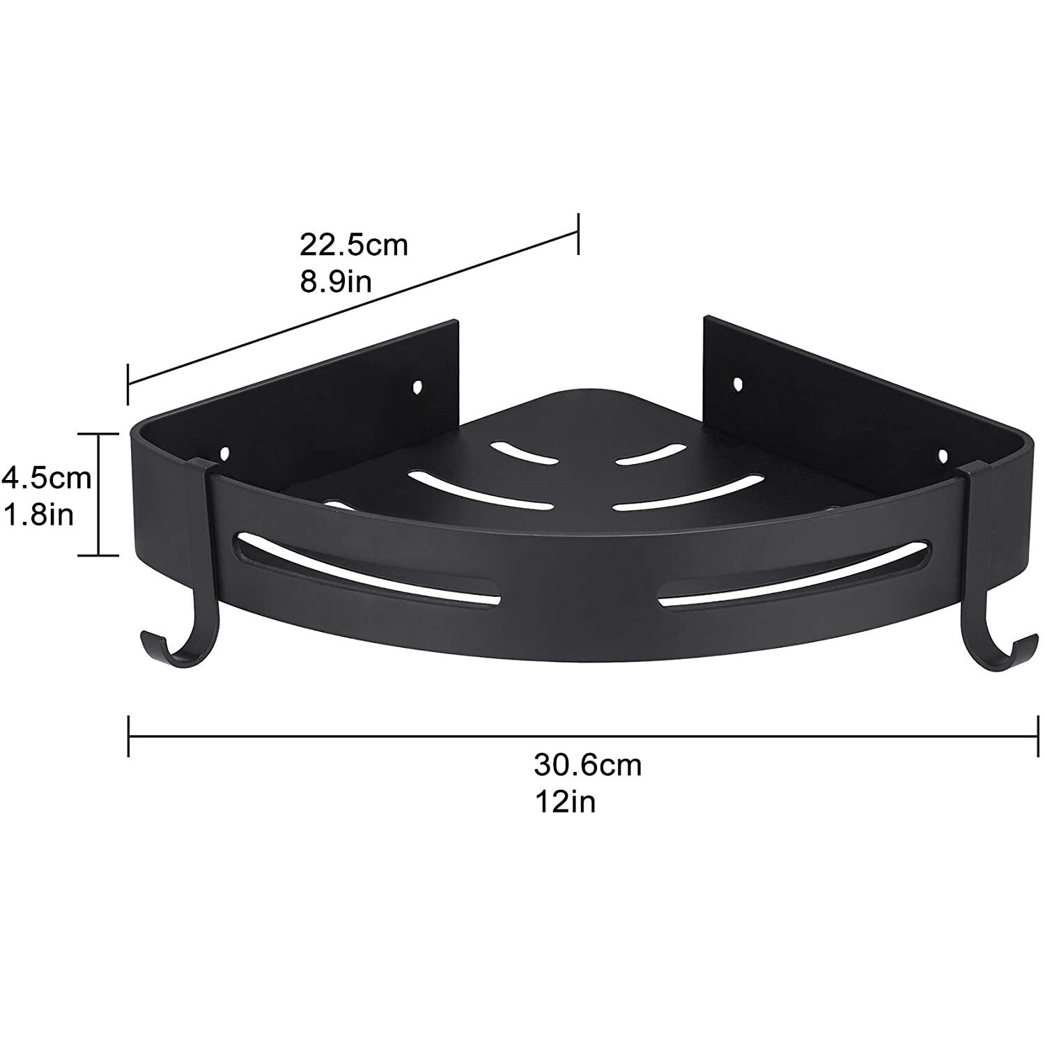 Set 2 rafturi de colt baie, Arhatreya, Aluminiu, Negru - eMAG.ro