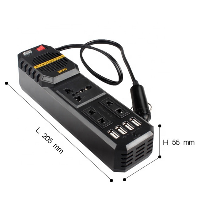 Invertor de Tensiune Auto, Linomag®, Dc/Ac 12v/220v, Adaptor priza EU ...