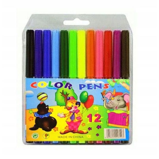 Set 12 carioci colorate copii, Szlaczki, Plastic, Multicolor - eMAG.ro