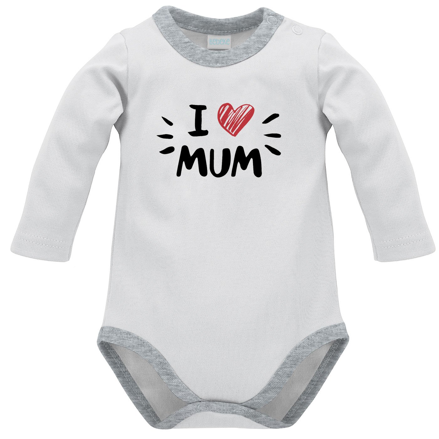 Set 2 body cu maneca lunga Gri/Alb, 3-4 ani, 98 cm - eMAG.ro