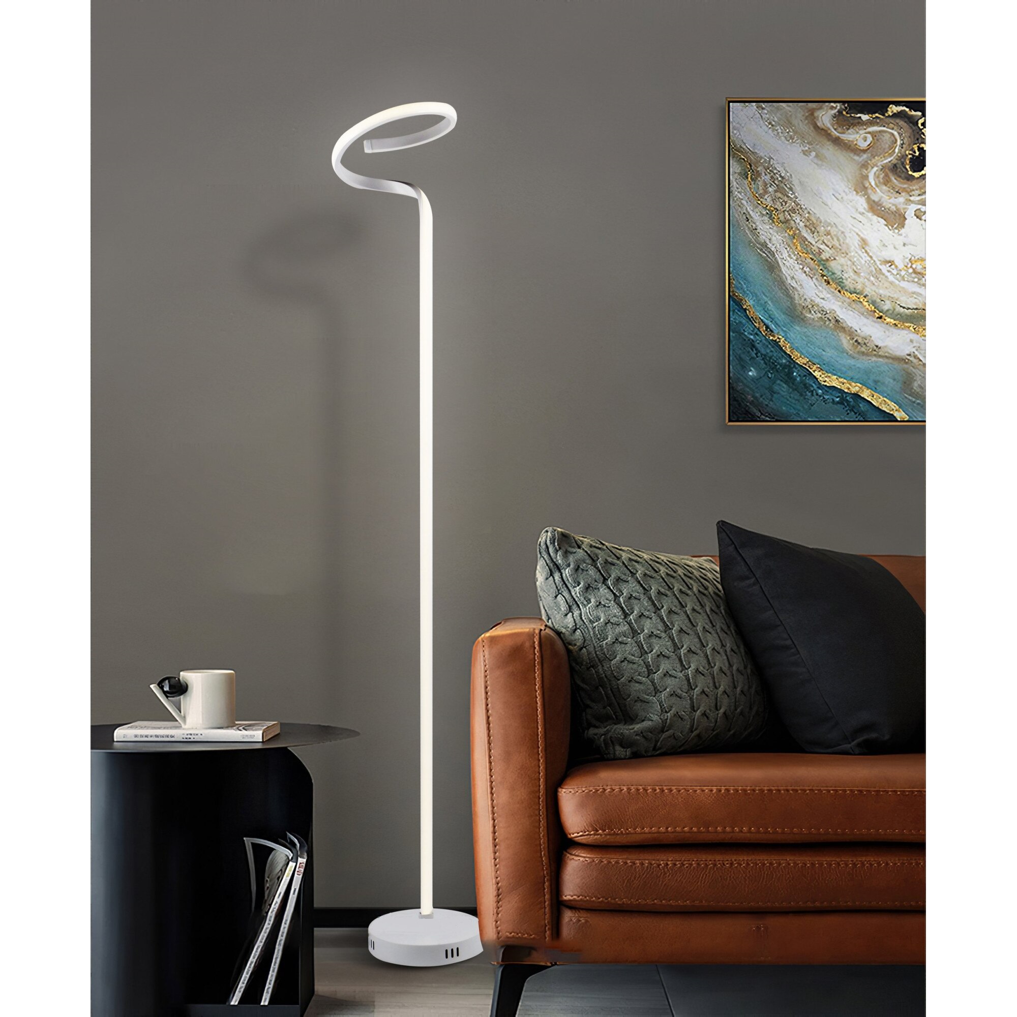 Lampadar Led design modern, alb, lumina neutra 4000k, 48W, 3050LM - eMAG.ro
