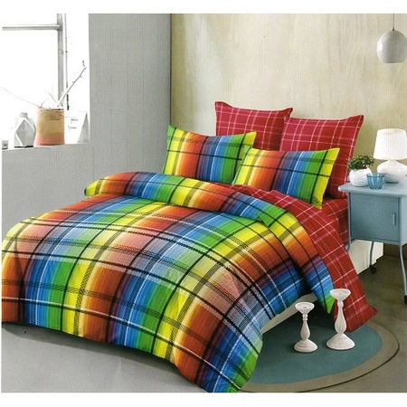 Set 6 piese Lenjerie Relax Shop, Six Ela Patrate colorate, 2 persoane ...