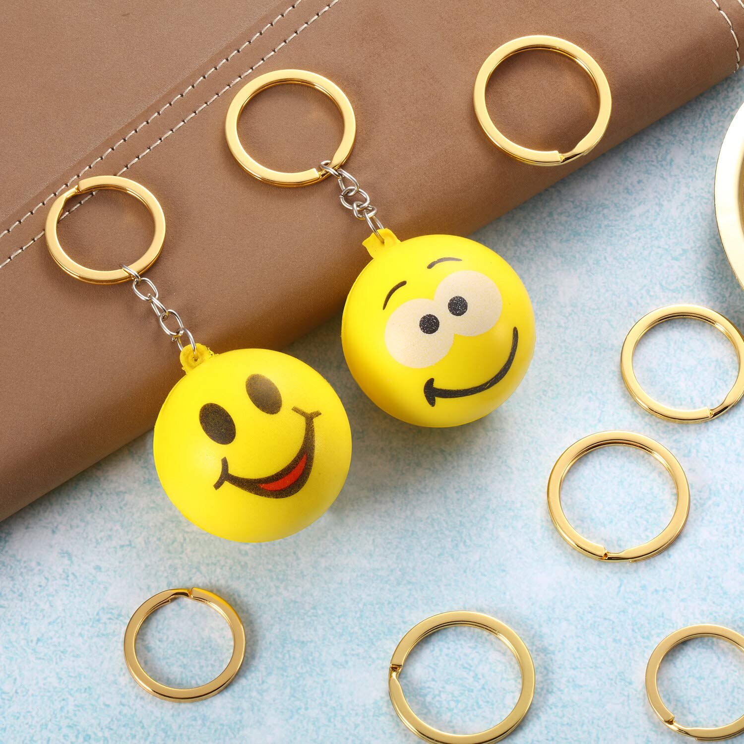 Set 60 brelocuri chei, Koungiam, Metal, 15/20/25/30 mm, Auriu - eMAG.ro