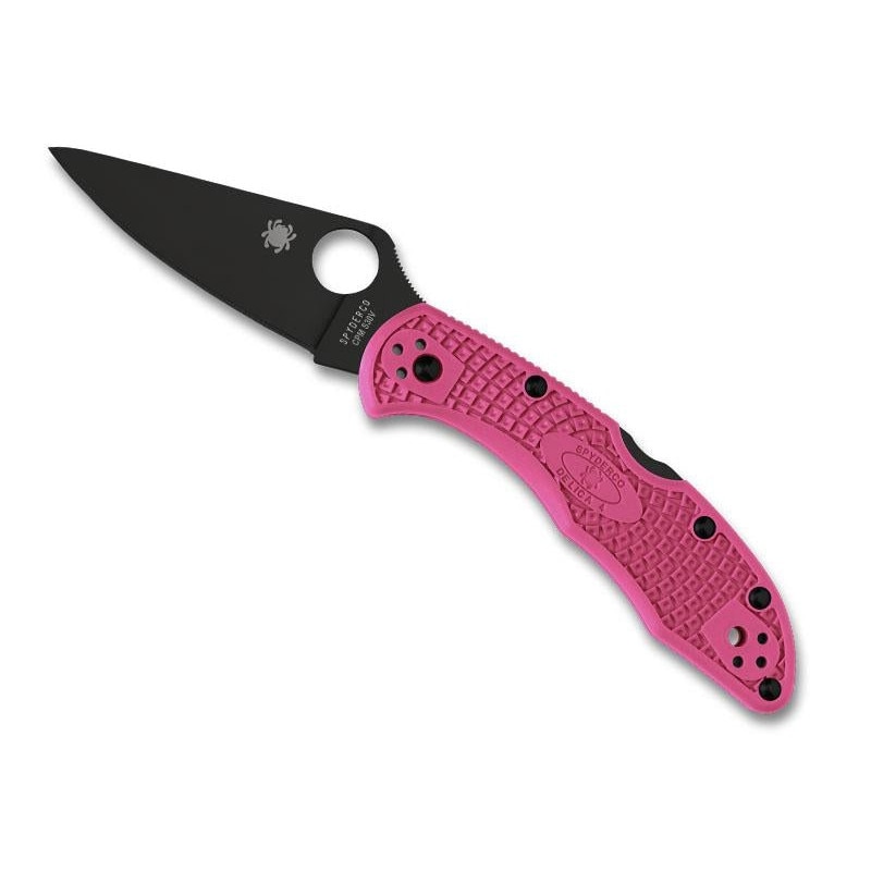 Briceag din otel inoxidabil, Spyderco, 11 cm, Roz - eMAG.ro