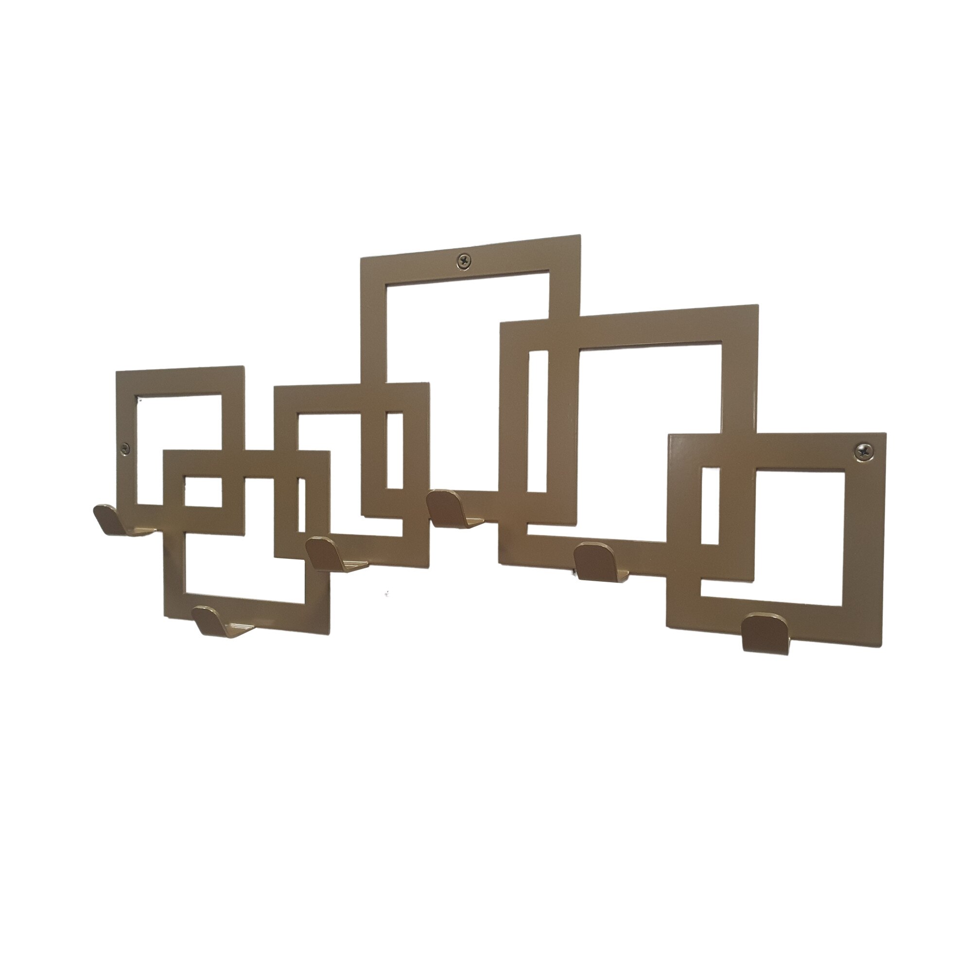 Cuier metalic Cuburi 6 agatatoare, Auriu - eMAG.ro