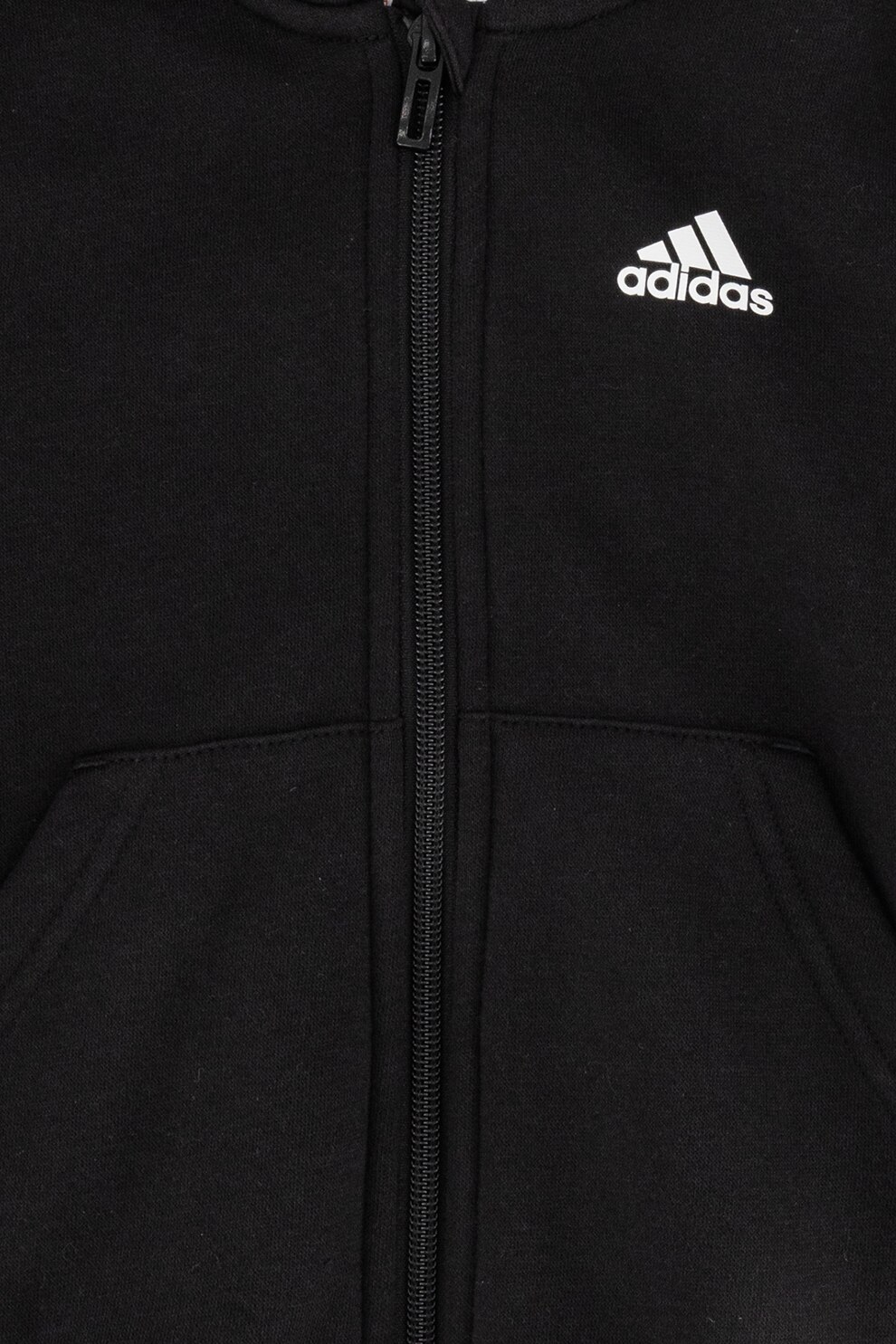 adidas Sportswear, Hanorac cu fermoar 3 STRIPES ESSENTIALS, Negru, 110 ...