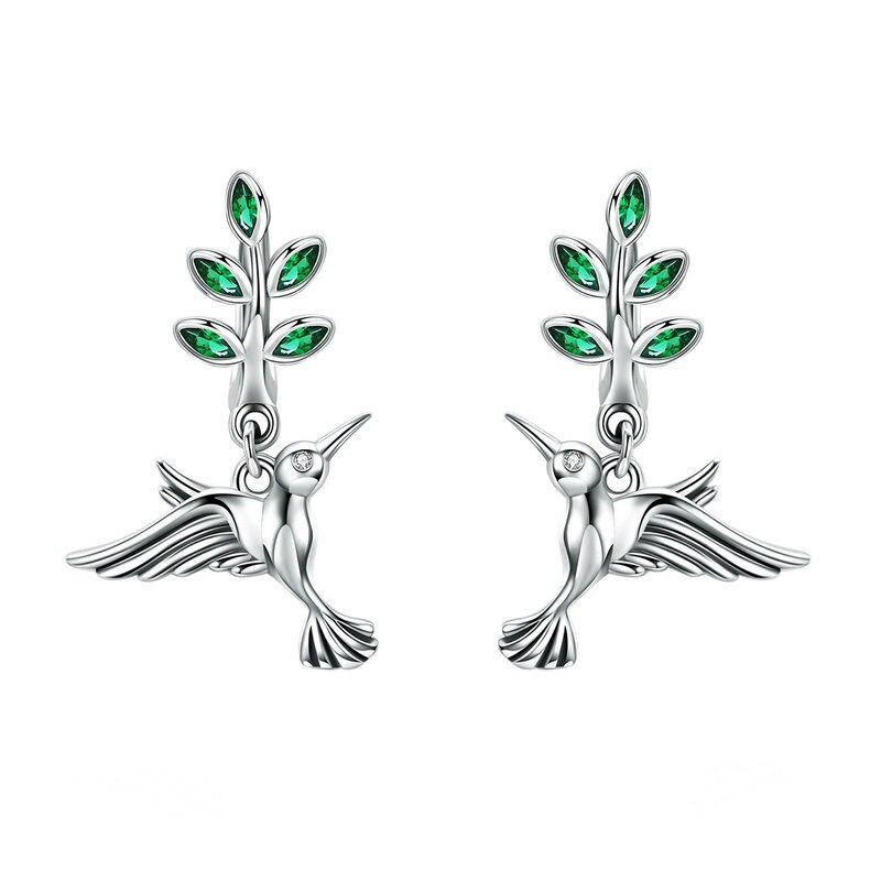 Cercei argint pasari colibri, BeSpecial, EST0105, Zirconiu - eMAG.ro