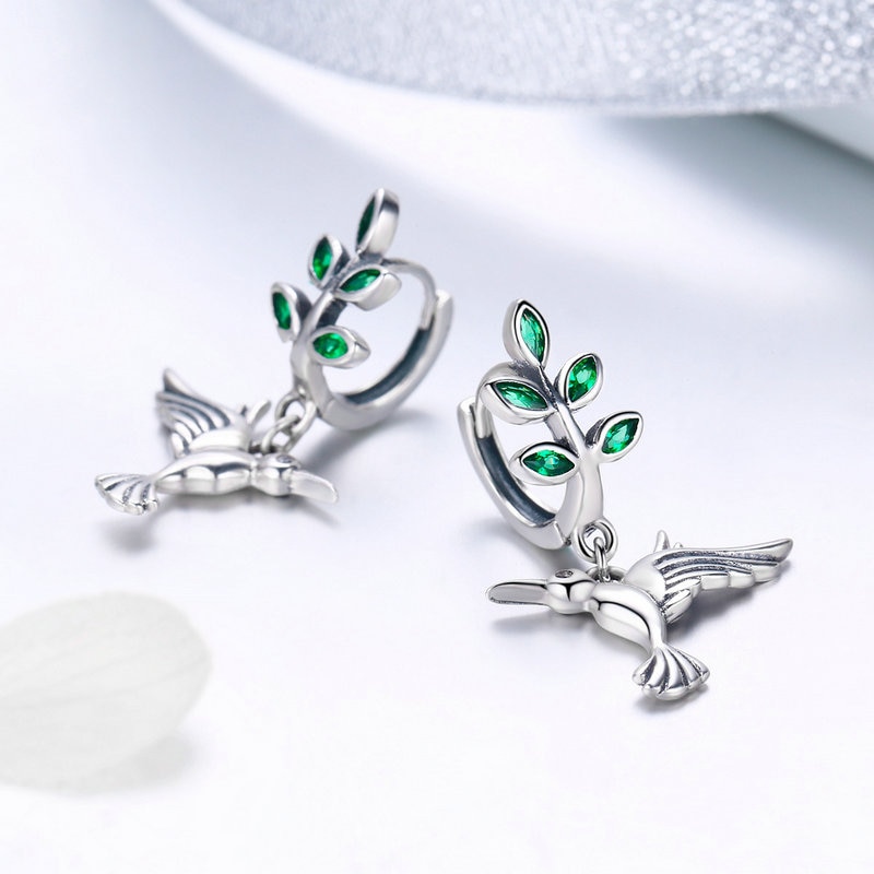 Cercei argint pasari colibri, BeSpecial, EST0105, Zirconiu - eMAG.ro