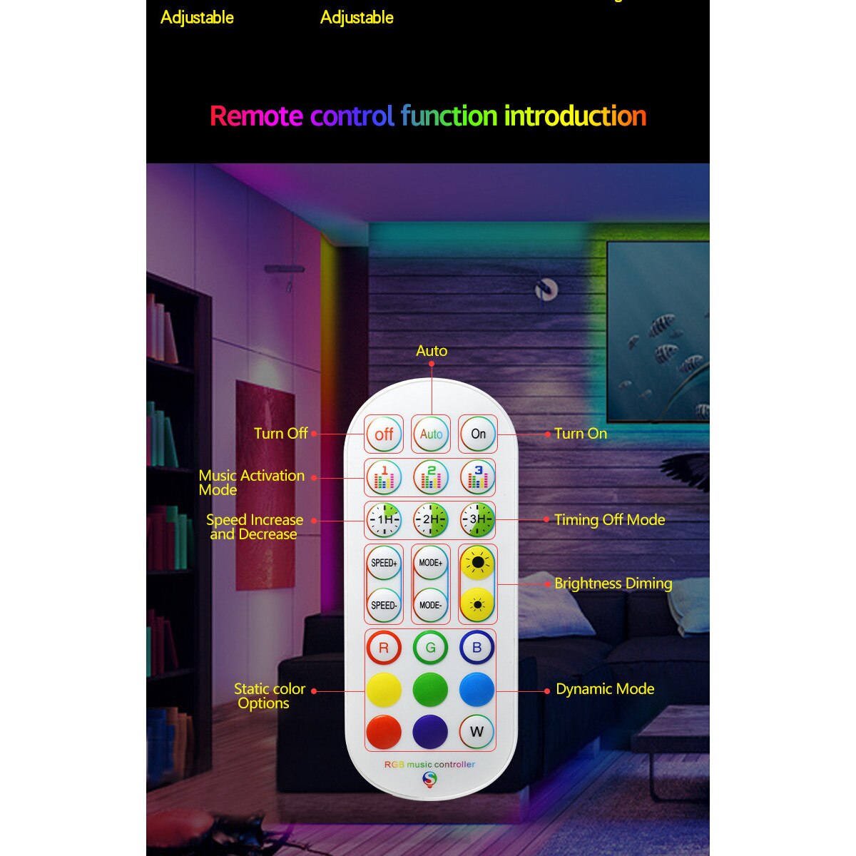 Комплект RGB LED ленти, Bomstom, 10M, Bluetooth APP Control, Дистанционно управление, SMD 5050 ...