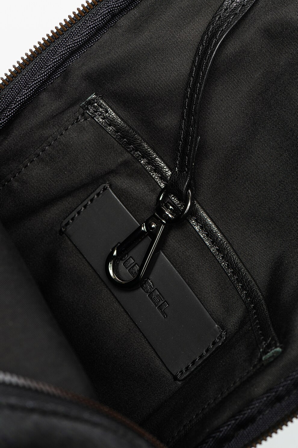 Diesel, Geanta sling din denim si piele peliculizata Ontayno, Negru ...