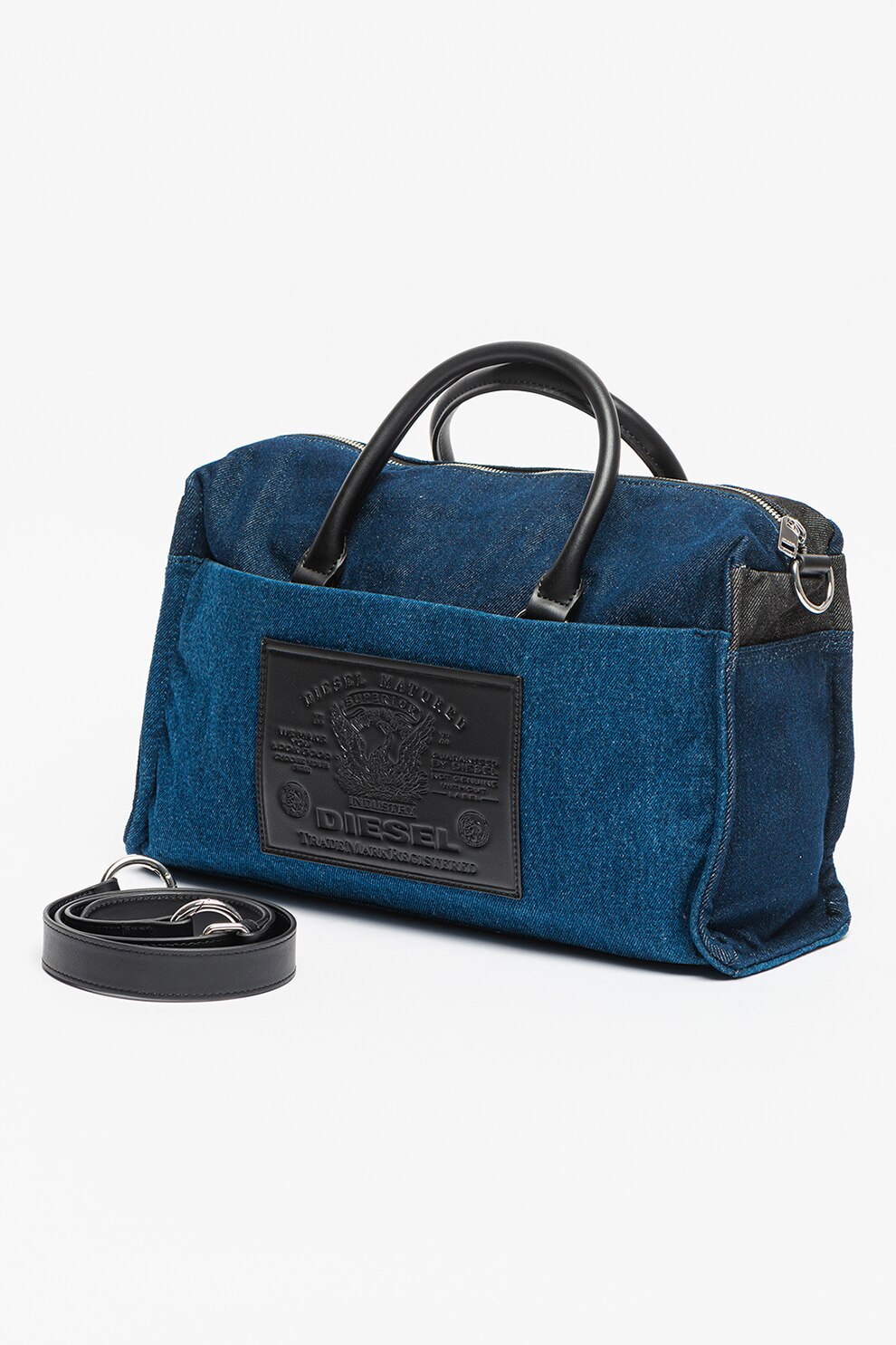 Diesel, Geanta tote cu aplicatie logo Tyle, Navy - eMAG.ro