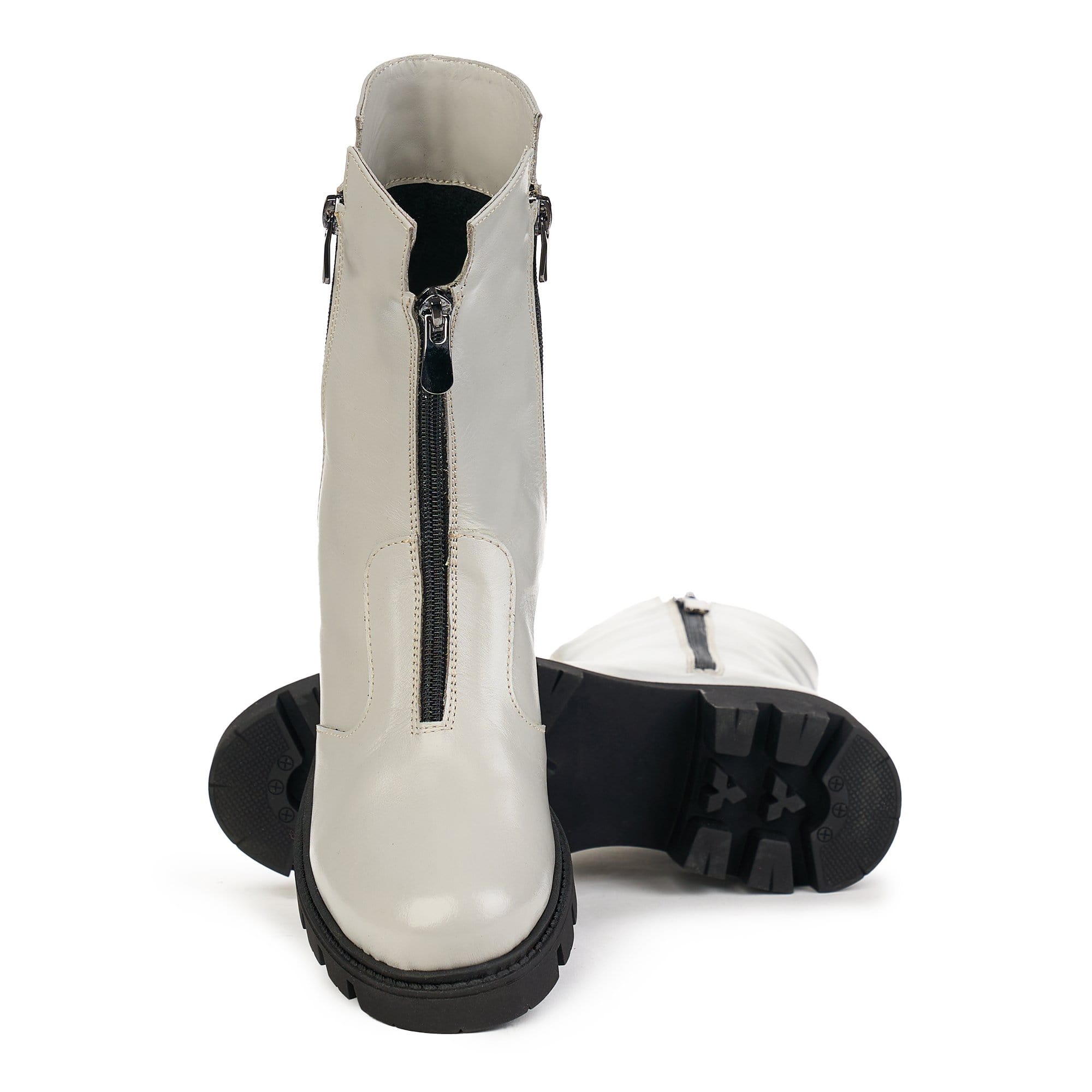 Ghete de dama, din piele naturala, model 6137, Gri - eMAG.ro