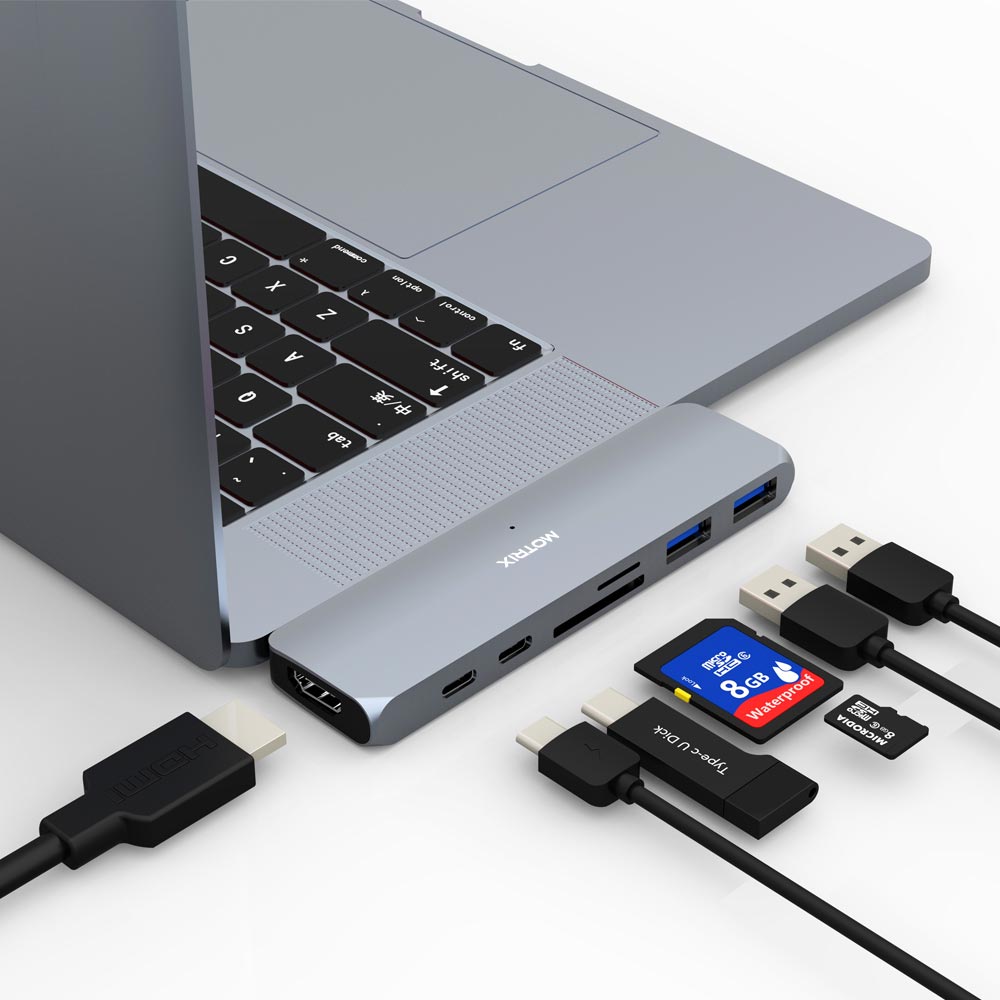 Hub adaptor Motrix dual Thunderbolt pentru MacBook Pro / Air - eMAG.ro