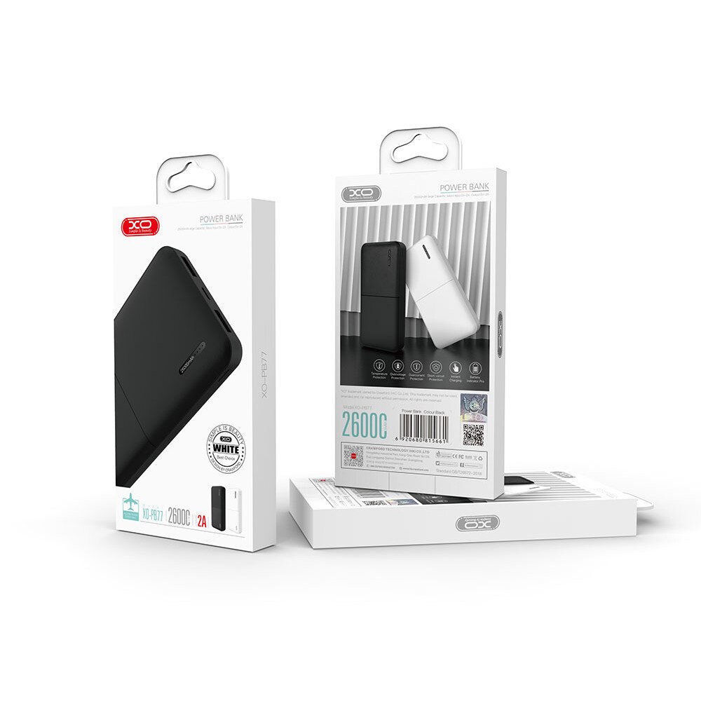 Baterie externa XO - PB77, 26000 mAh, USB, Black - eMAG.ro