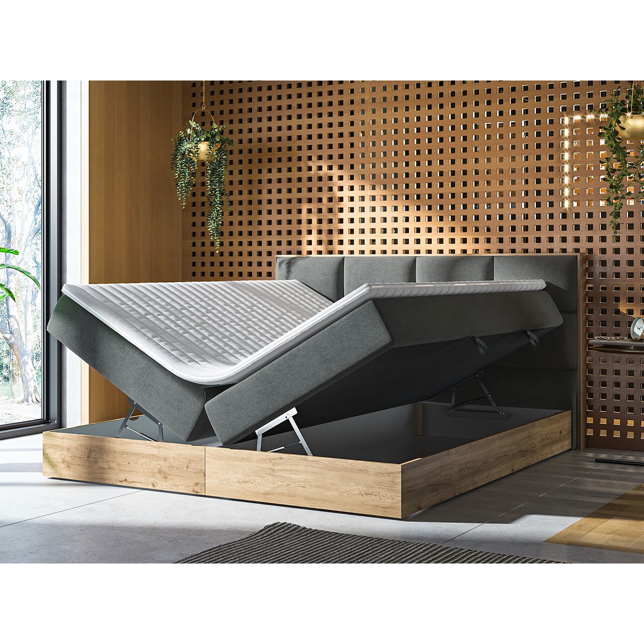 Pat matrimonial Bogonita, Mirjan24, 160x200 cm - eMAG.ro