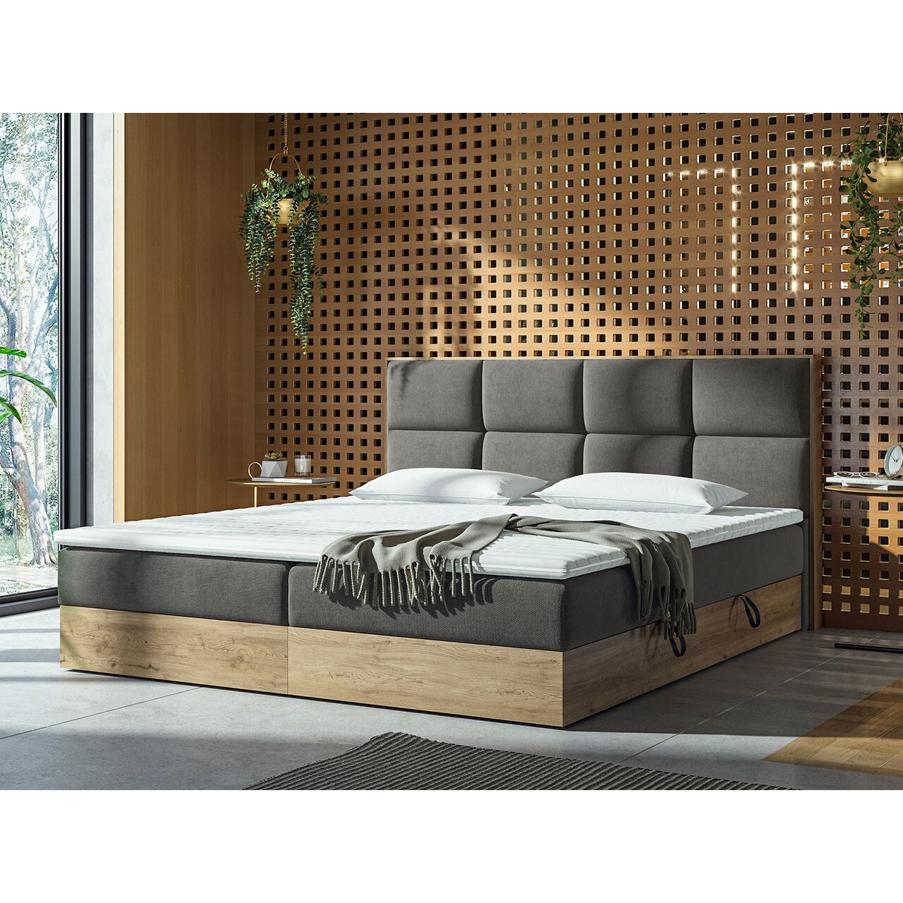 Pat matrimonial Bogonita, Mirjan24, 160x200 cm - eMAG.ro