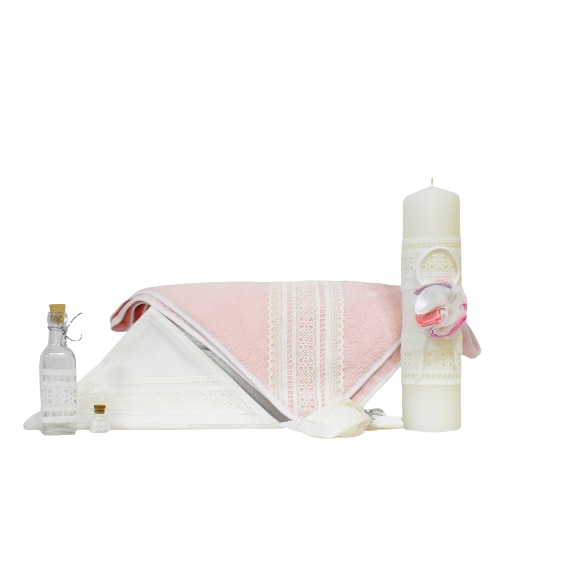 Set botez unicat 9 piese Dantela cu Inimii- Odorul Mamei- Trusou, cufar ...